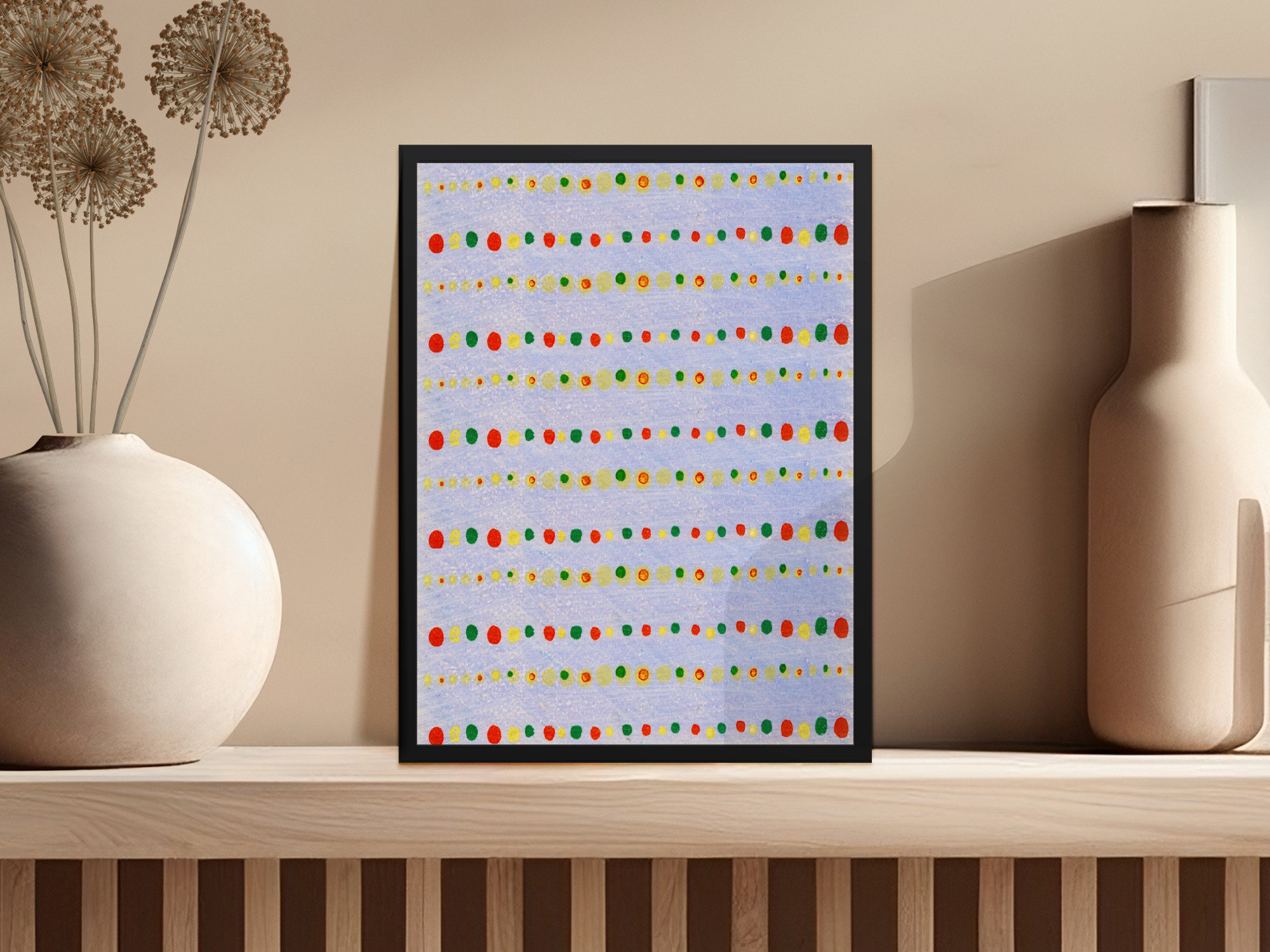 Lark Manor Horizontal Dots Pattern Color Array Design Decoration Framed ...