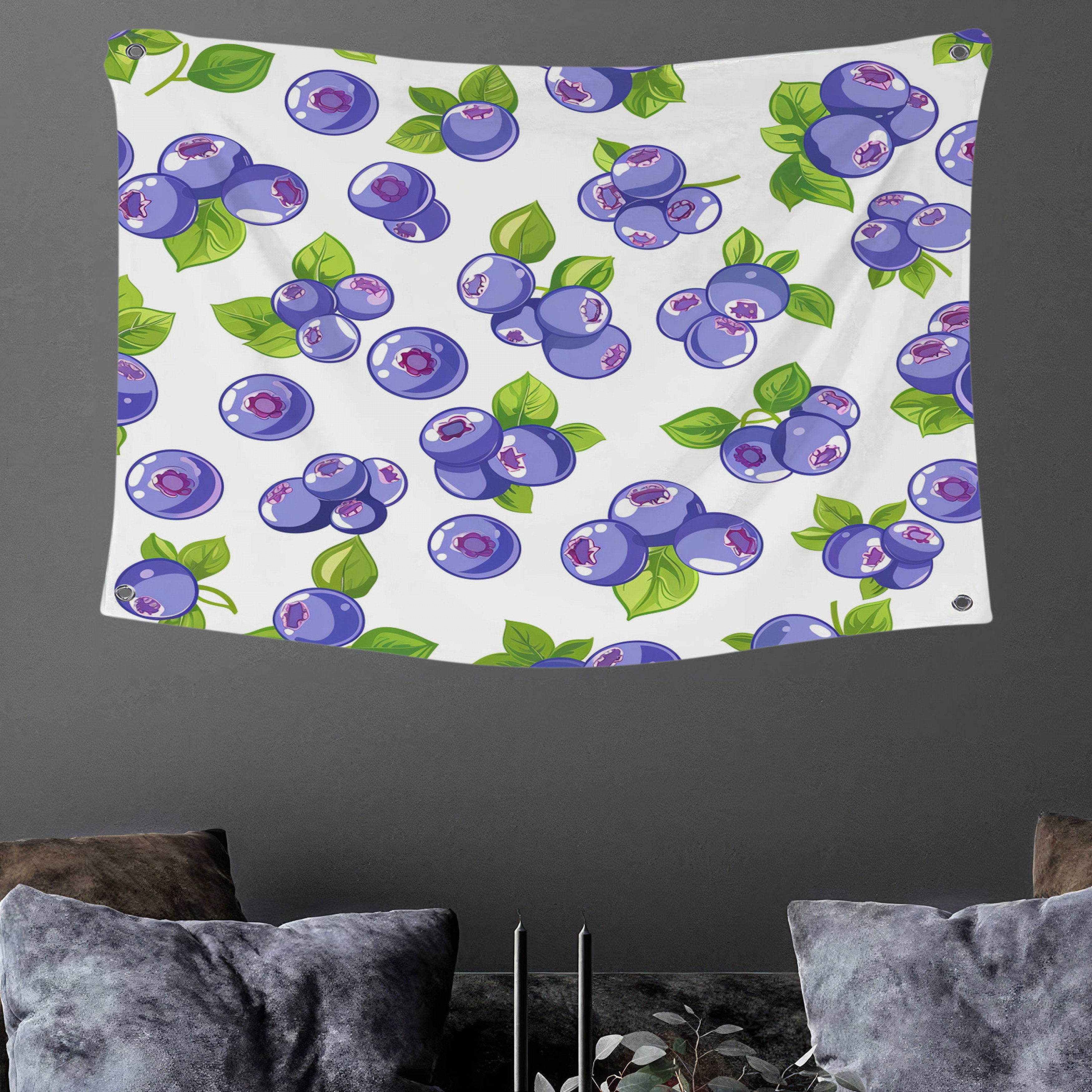 East Urban Home Blueberries Wall Tapestry - Fruit Wall Decor | Wayfair