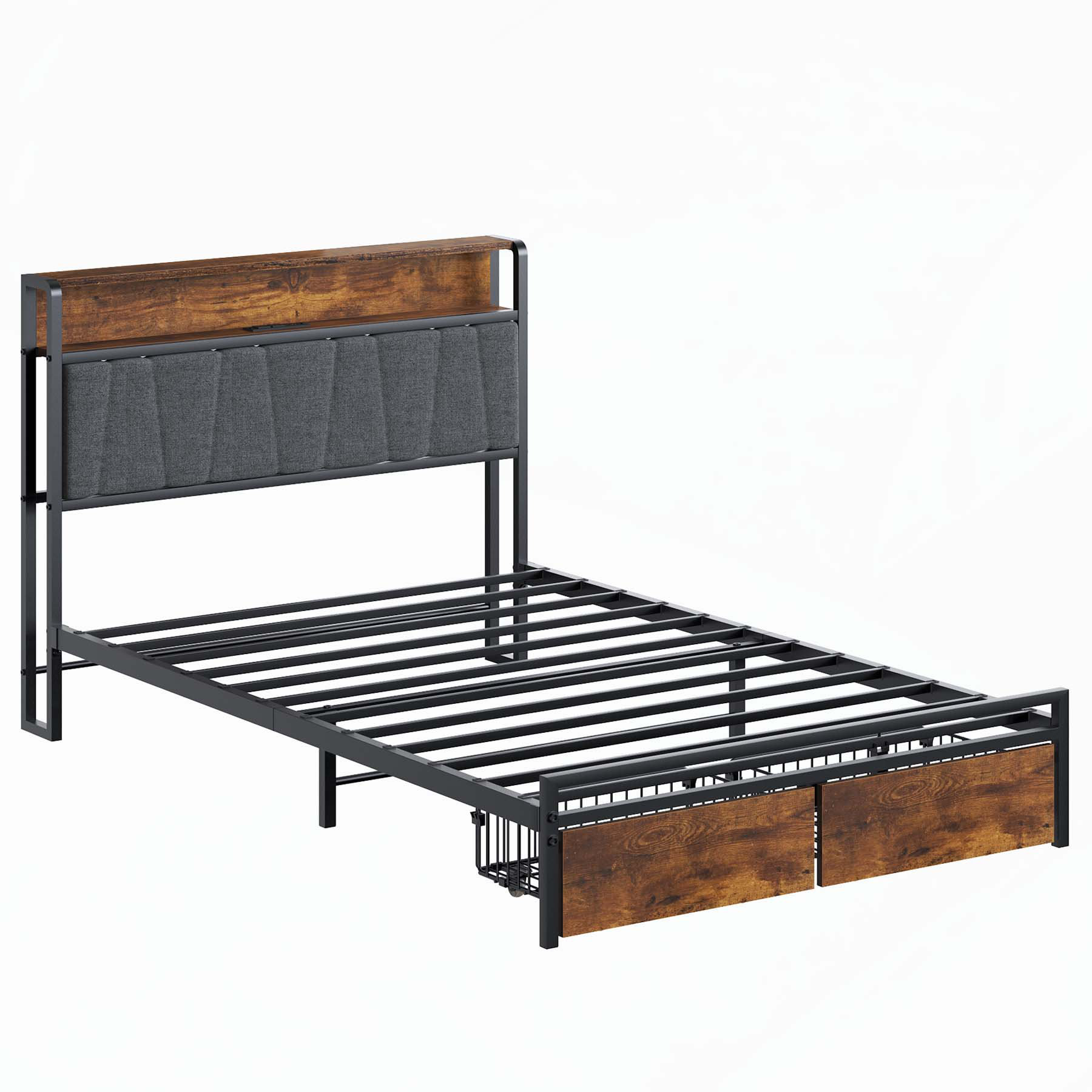 17 Stories Versatile Queen Size Bed Frame with Advanced Features for ...