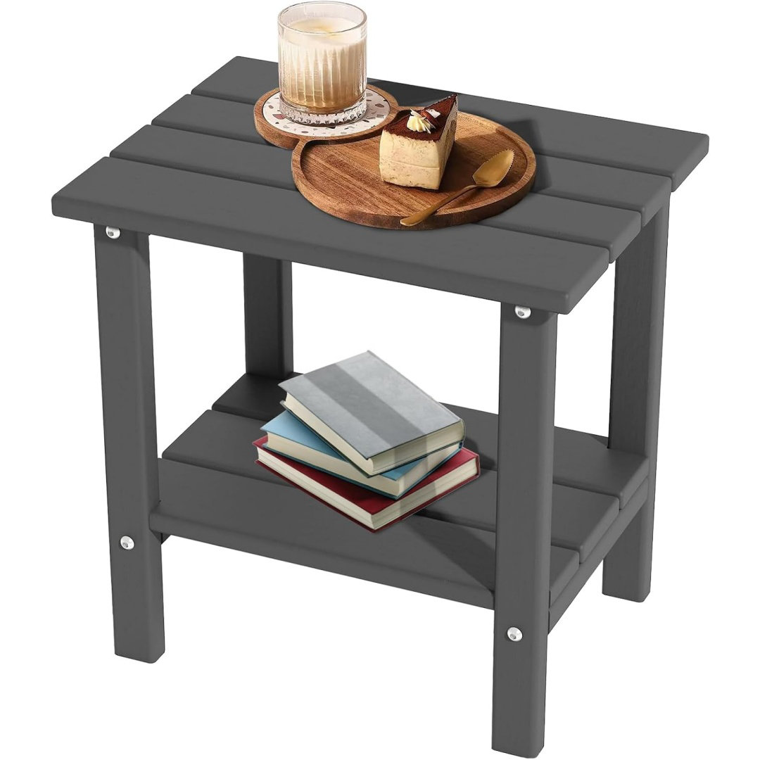 Ebern Designs Weather Resistant Outdoor Side Table, Adirondack HDPE ...