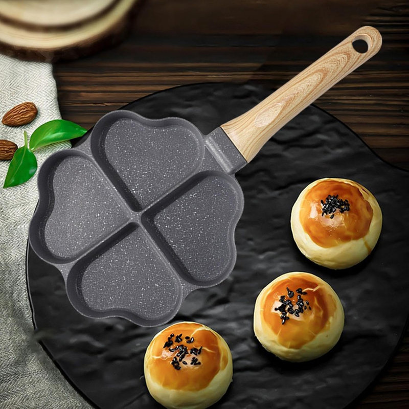 frler Egg Pan Nonstick 4-Cup Heart-Shaped Egg Frying Pan | Wayfair