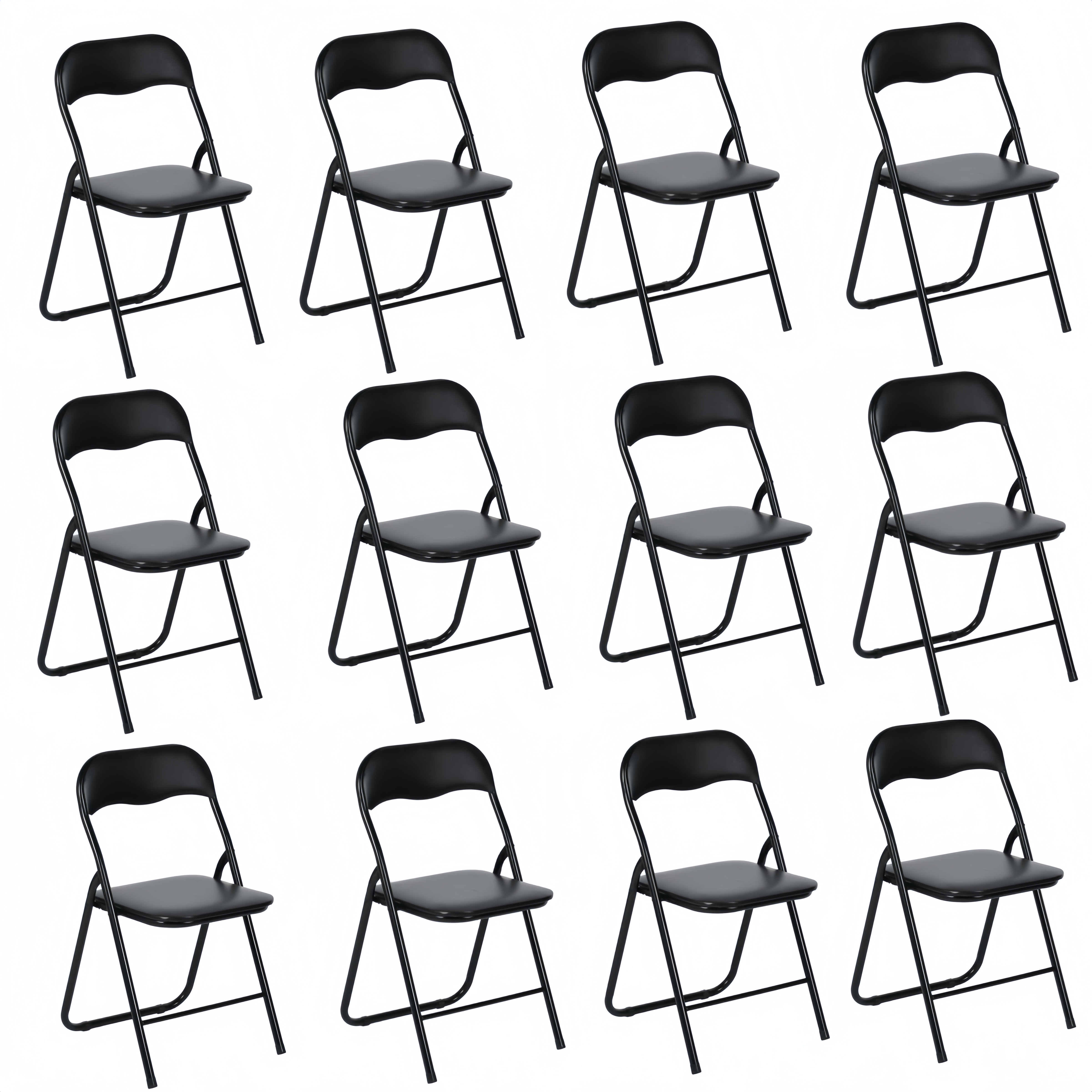 Ebern Designs Nazira Faux Leather Padded Stackable Folding Chair ...