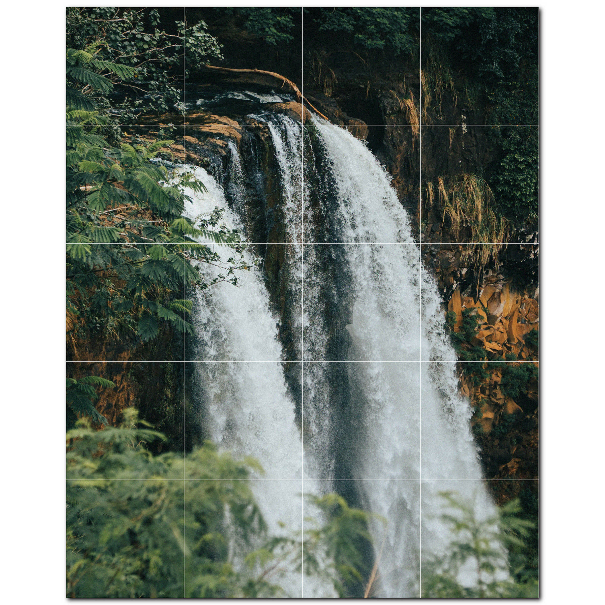 Picture-Tiles.com 48" x 60" Ceramic Waterfalls Photo Decorative Mural ...