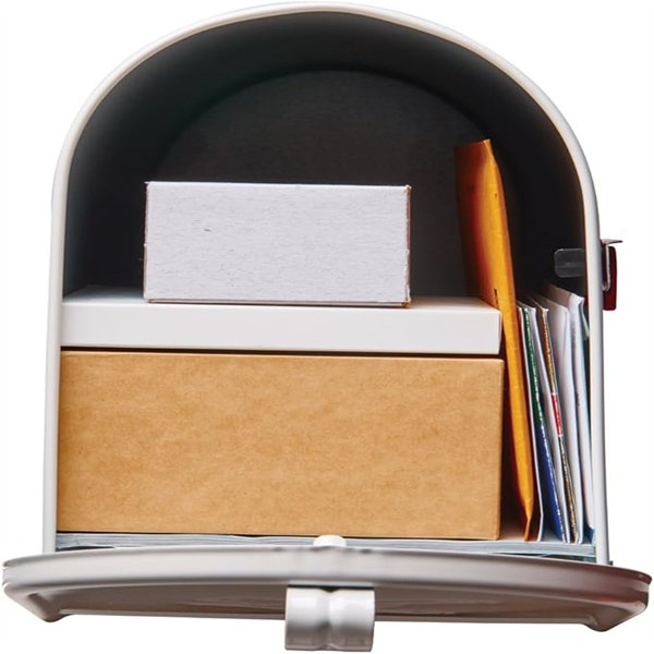 RIZPET Mailboxes Elite Large Capacity Galvanized Steel White, Post ...