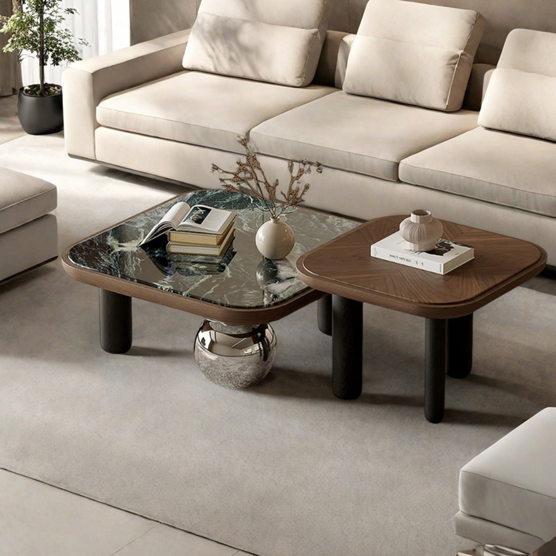 AWORET Retro Style Coffee Table Set | Wayfair