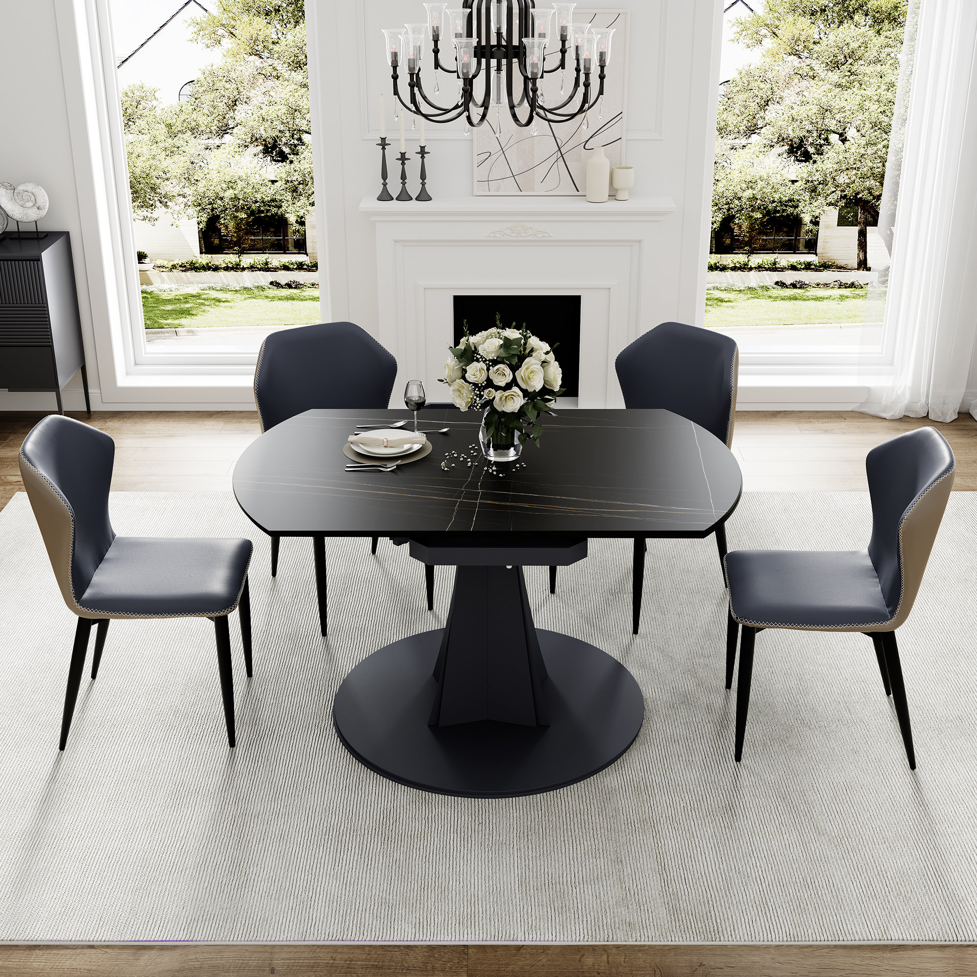 George Oliver Modern 5-Piece Dining Set With Table And 4 Chairs | Wayfair