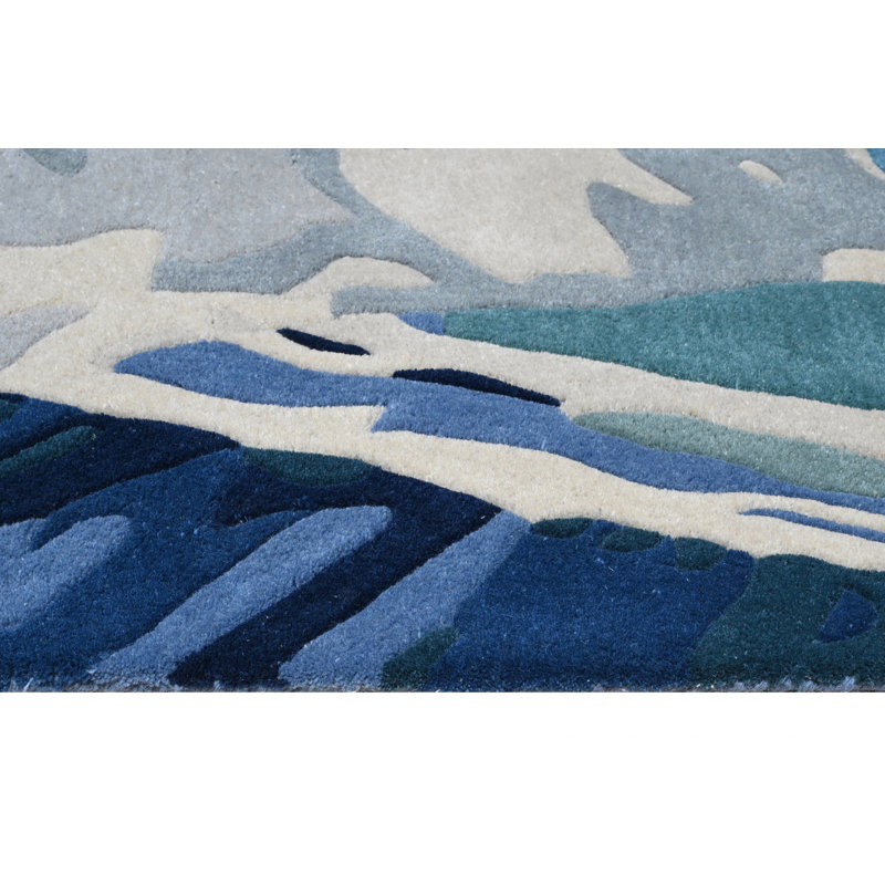 Wade Logan® Booska Abstract Hand Tufted Wool Area Rug | Wayfair