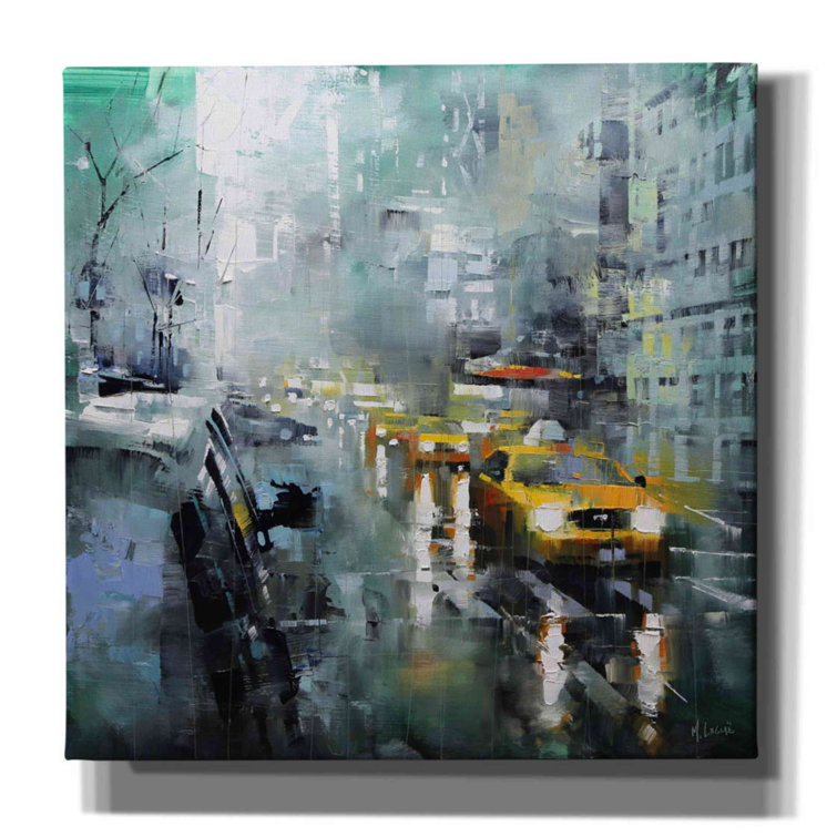 Red Barrel Studio® Latitude Run® 'New York Rain' By Mark Lague, Canvas ...