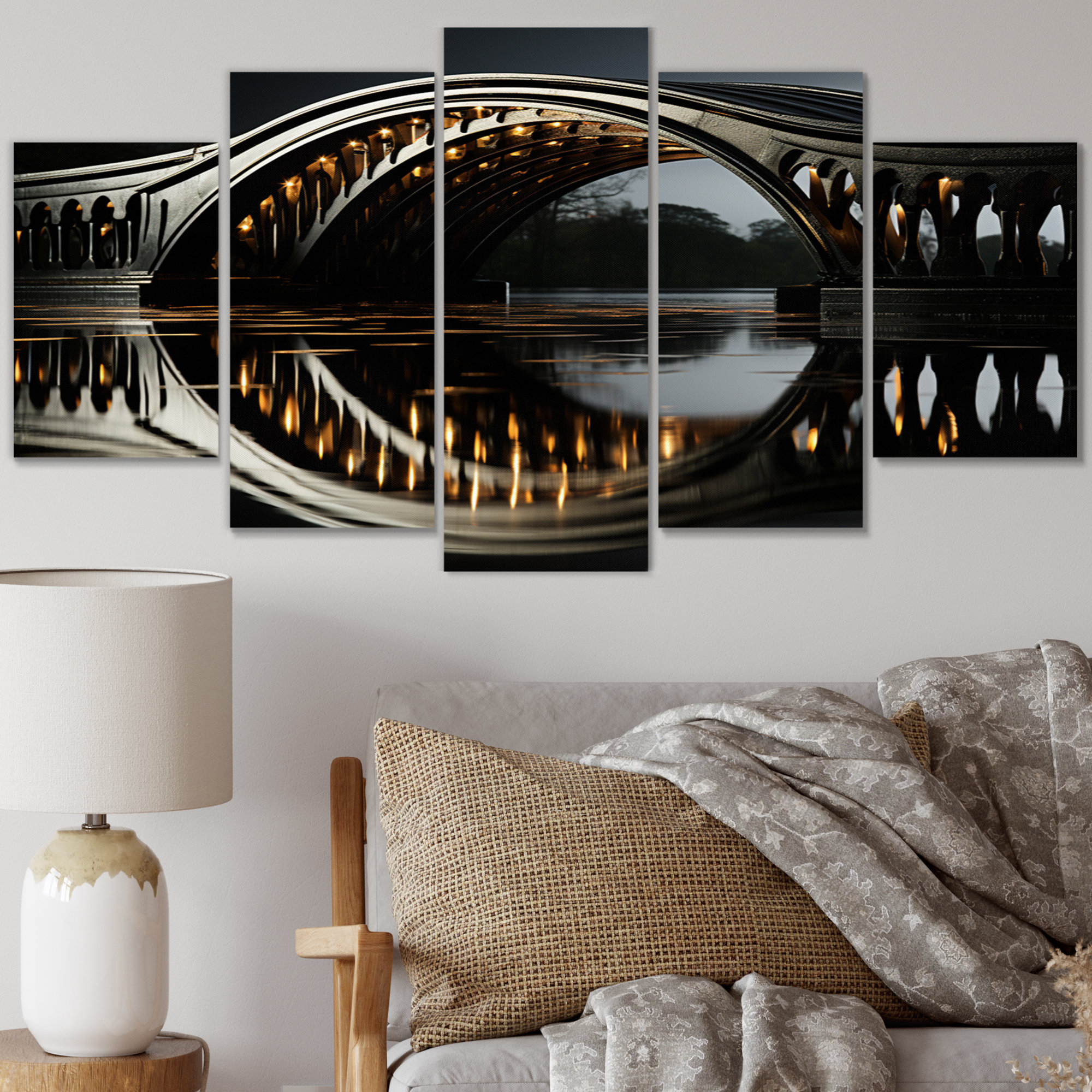 Ebern Designs Black Bridge Reflections Onyx 5 Pieces | Wayfair