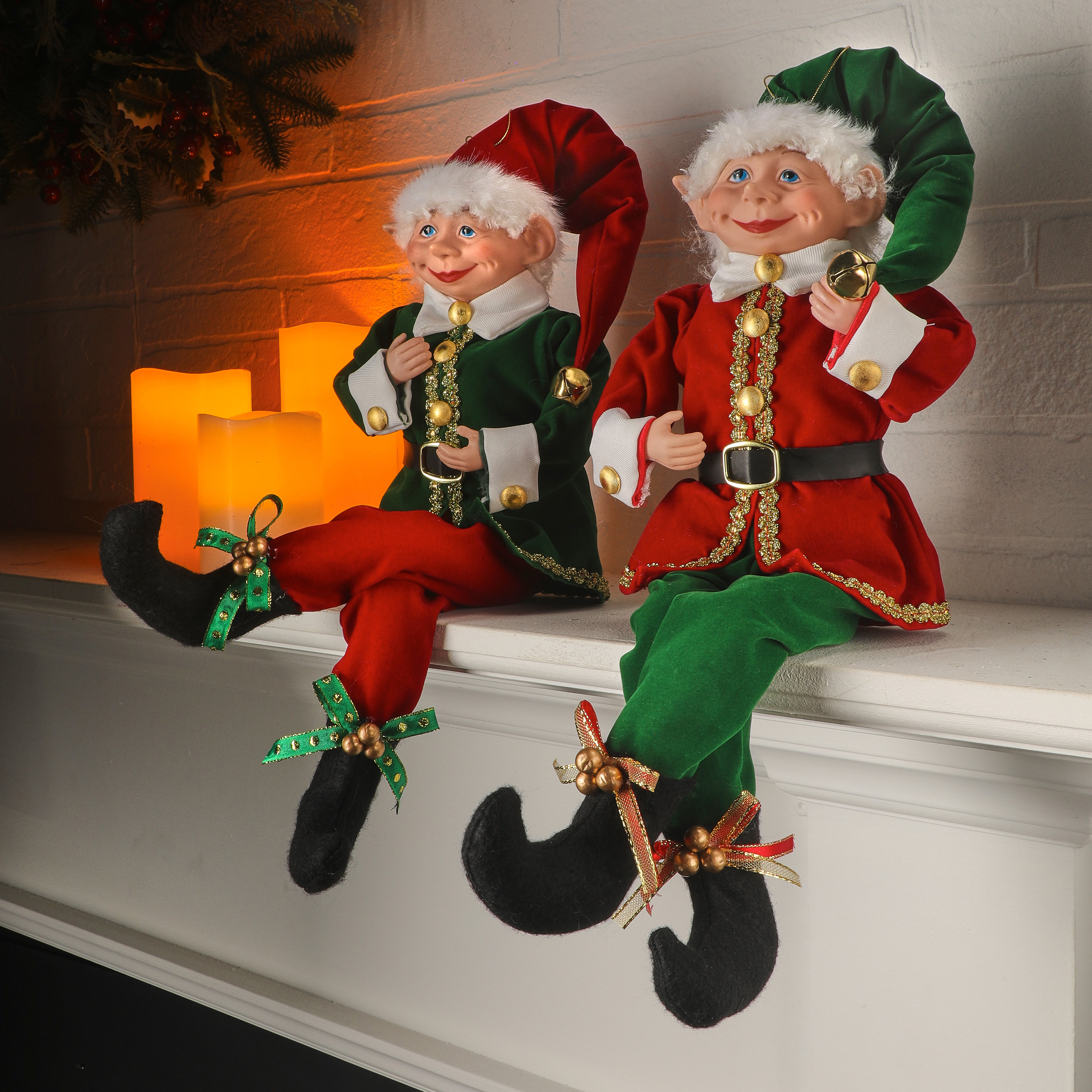 The Twillery Co.® 2 Piece Tidings Bendable Elf Holiday Shaped Ornament ...