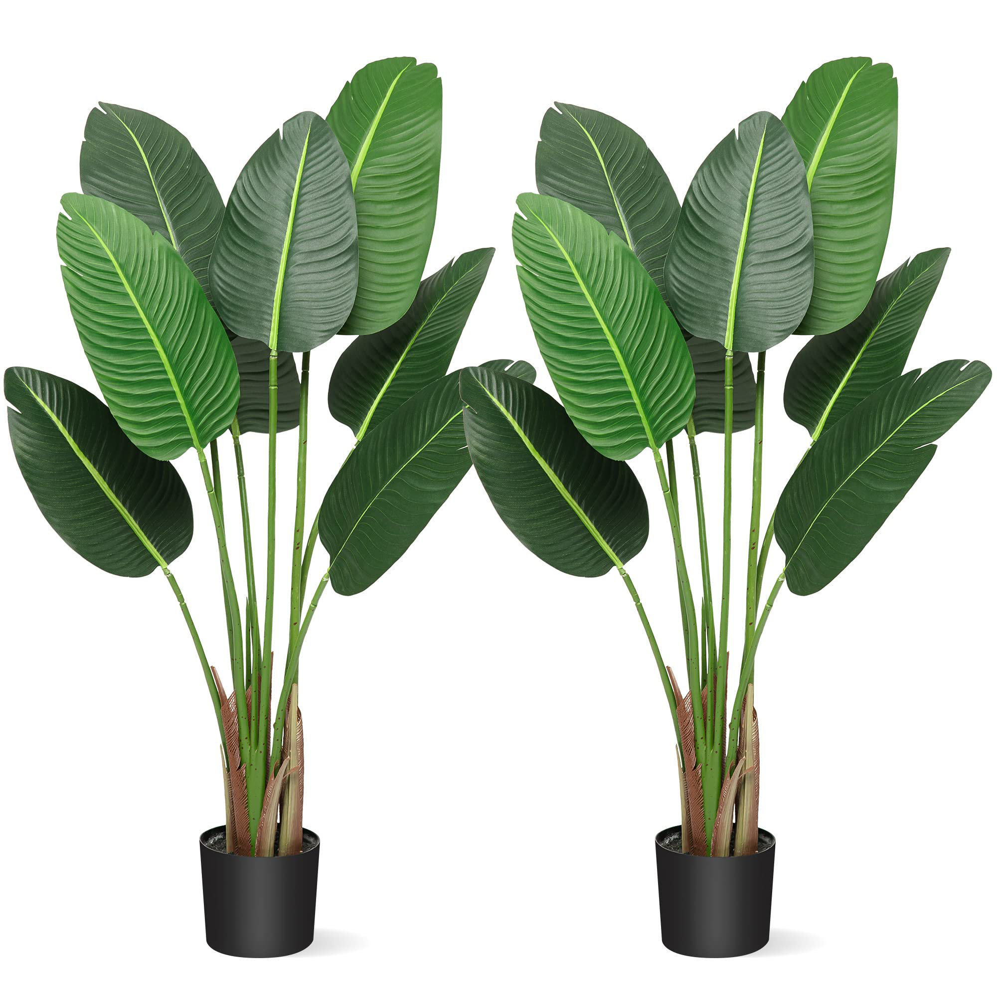 Primrue 23'' Faux Banana Leaf Tree in Pot | Wayfair