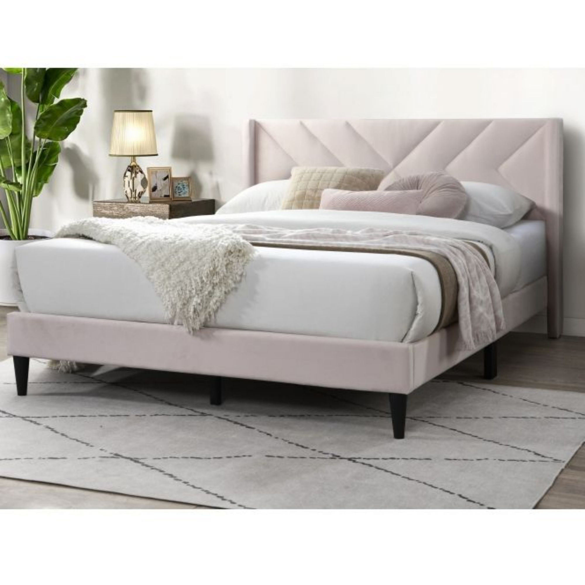 Latitude Run® Queen Upholstered Box Design Headboard Bed Frame | Wayfair