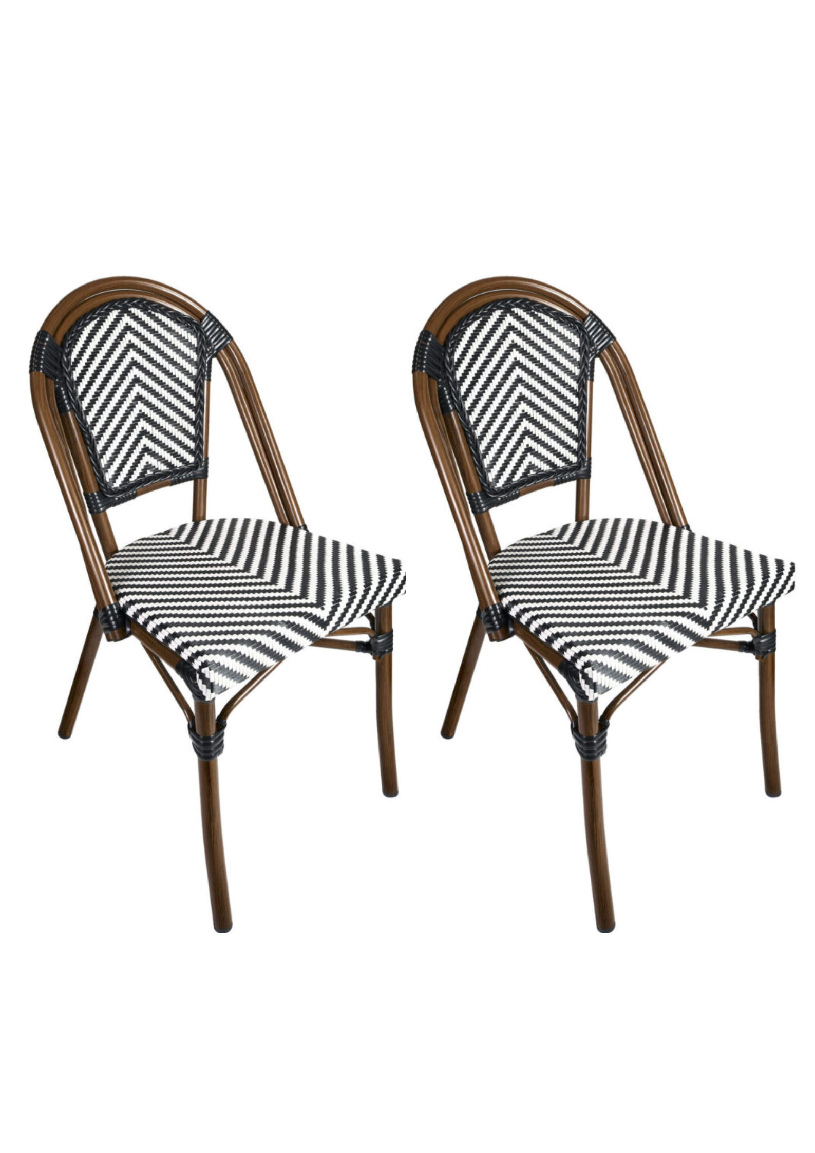 Chivari Armless, French Bistro Patio Dining Chair, 2 Chair Bundle By ...