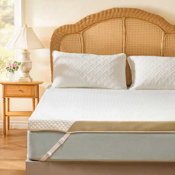 Alwyn Home 3'' Rayon Bamboo Fiber Gel Memory Foam Mattress Topper ...