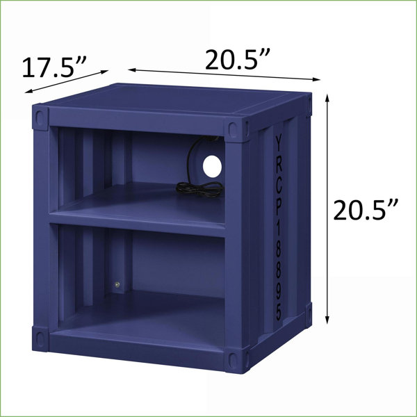 Trent Austin Design Gunmetal Metal Nightstand with 2 Open Shelves ...