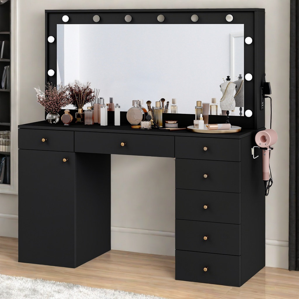 Latitude Run® Makeup Vanity | Wayfair