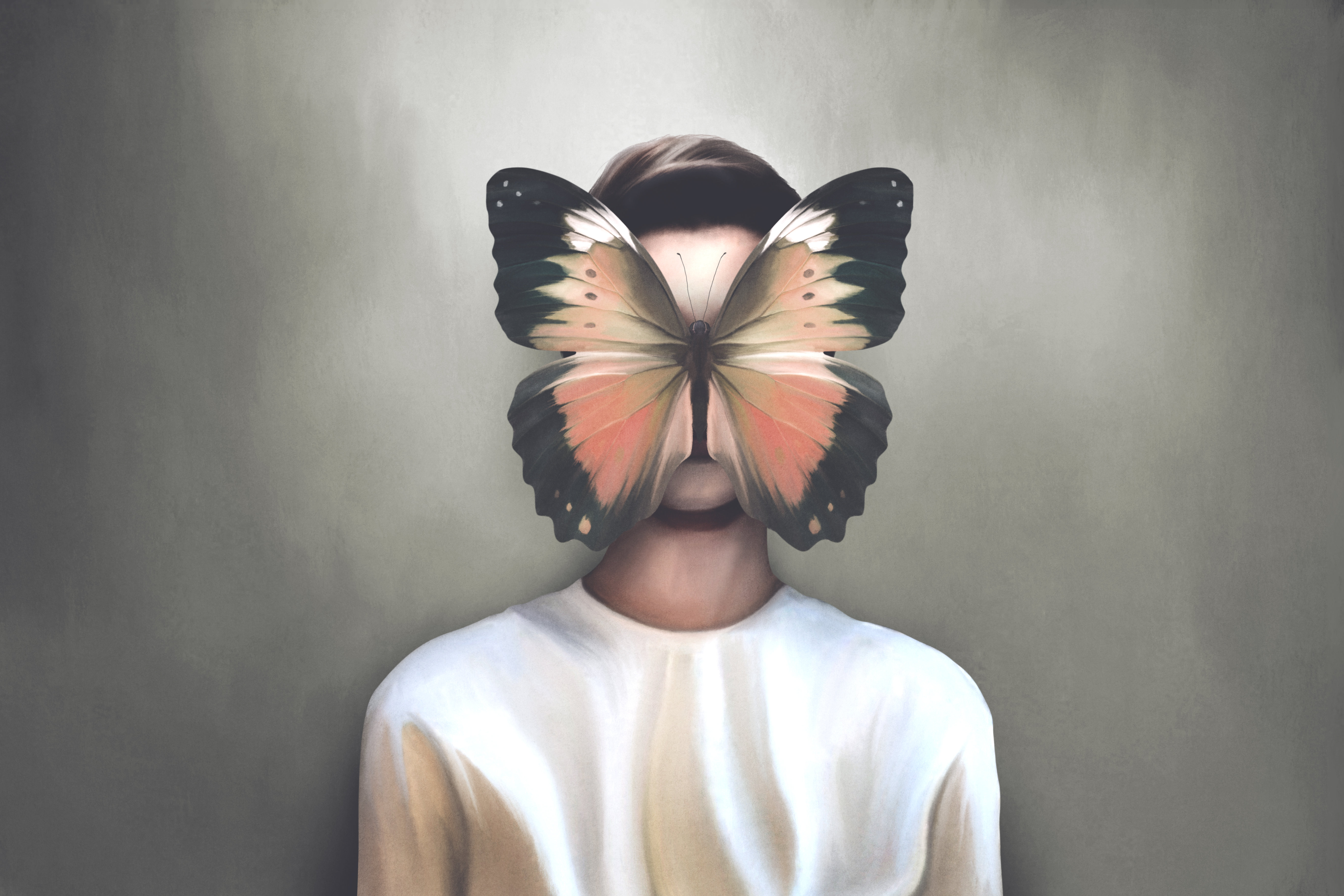 Trinx Jacarra Butterfly Flying Over Her Face On Canvas by Francescoch ...
