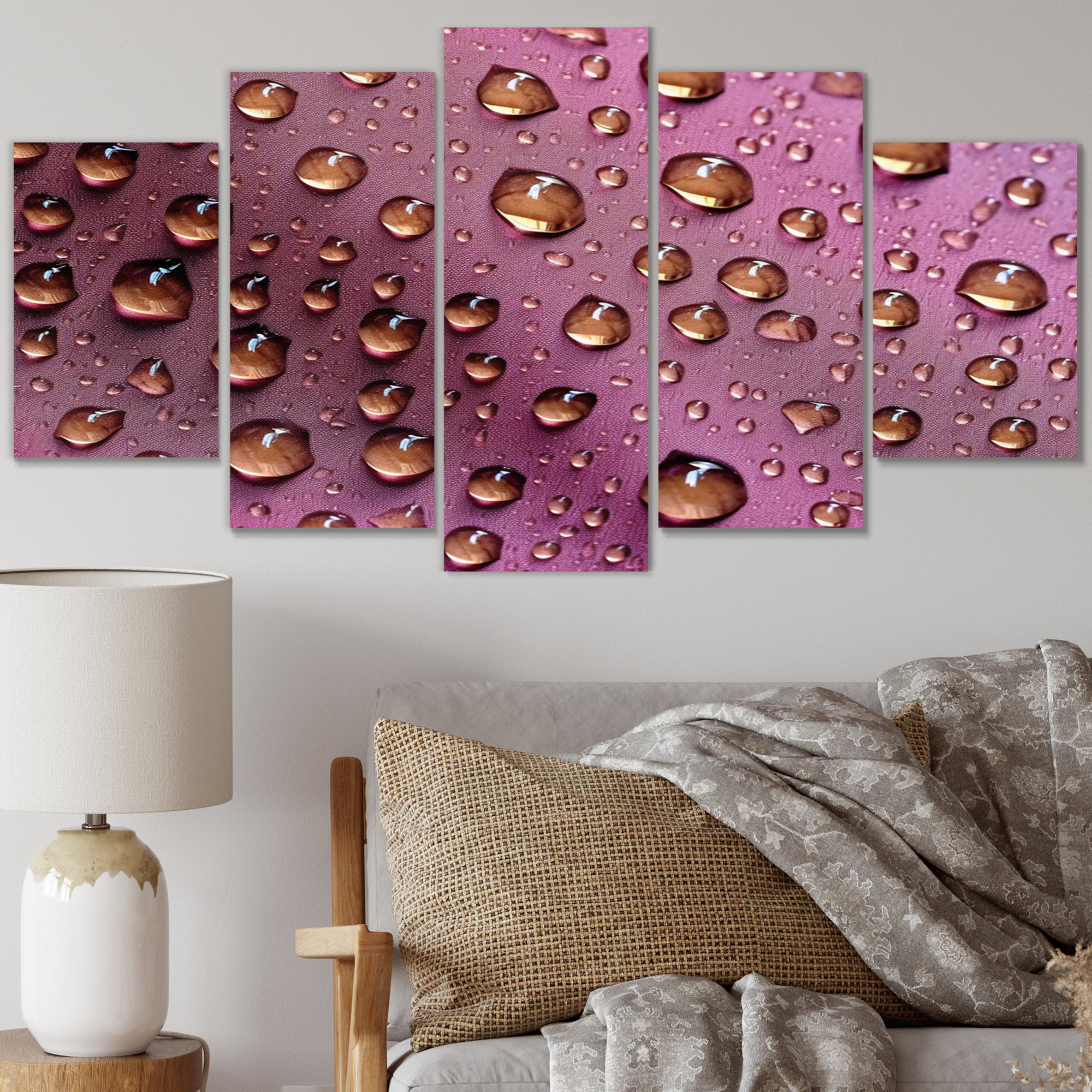 Ebern Designs Red Rose With Raindrops On Black IV - Raindrops Wall ...