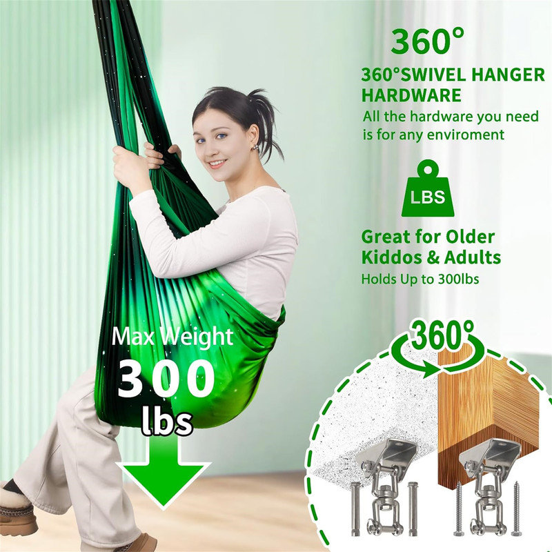 Arlmont & Co. Star Sensory Swing,Indoor Outdoor Double Therapy Cuddle ...