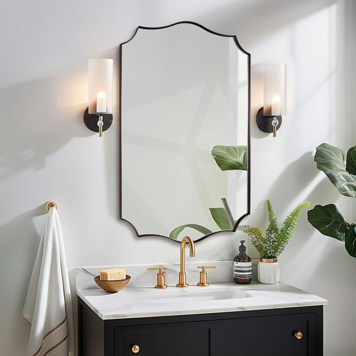 Winston Porter Anayalee Stainless Steel Frame Traditional Scalloped ...