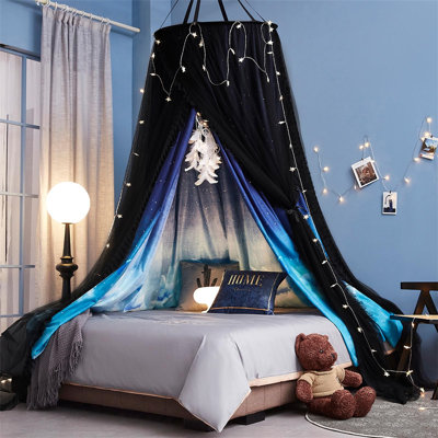 bed canopy with lights
