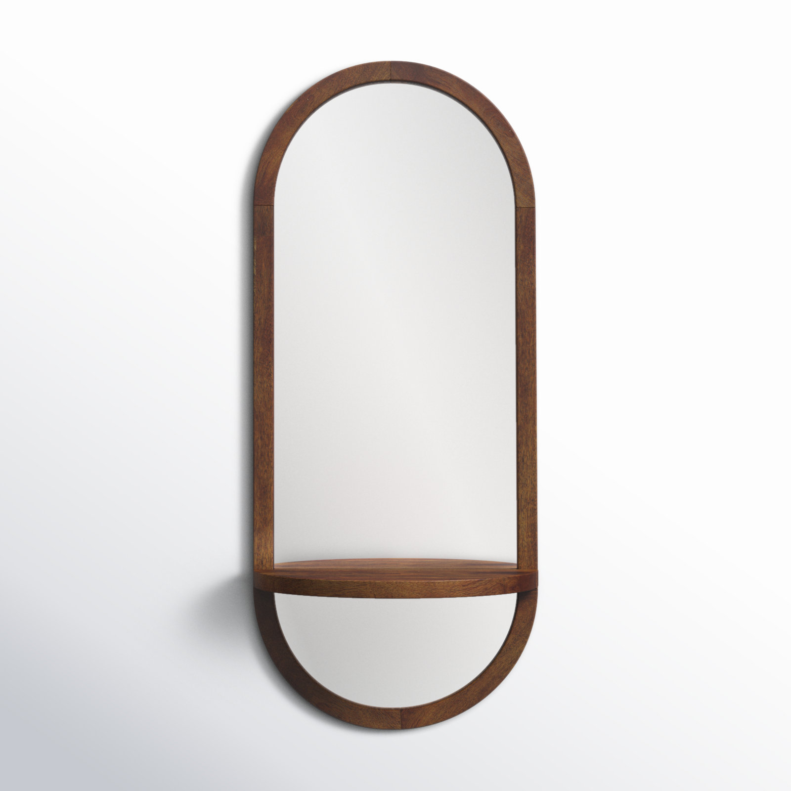 Birch Lane™ Meliora Wood Framed Capsule Mirror with Shelf & Reviews ...