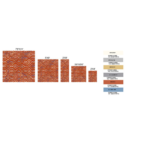 Foundry Select Mcneel Geometric Orange Area Rug | Wayfair