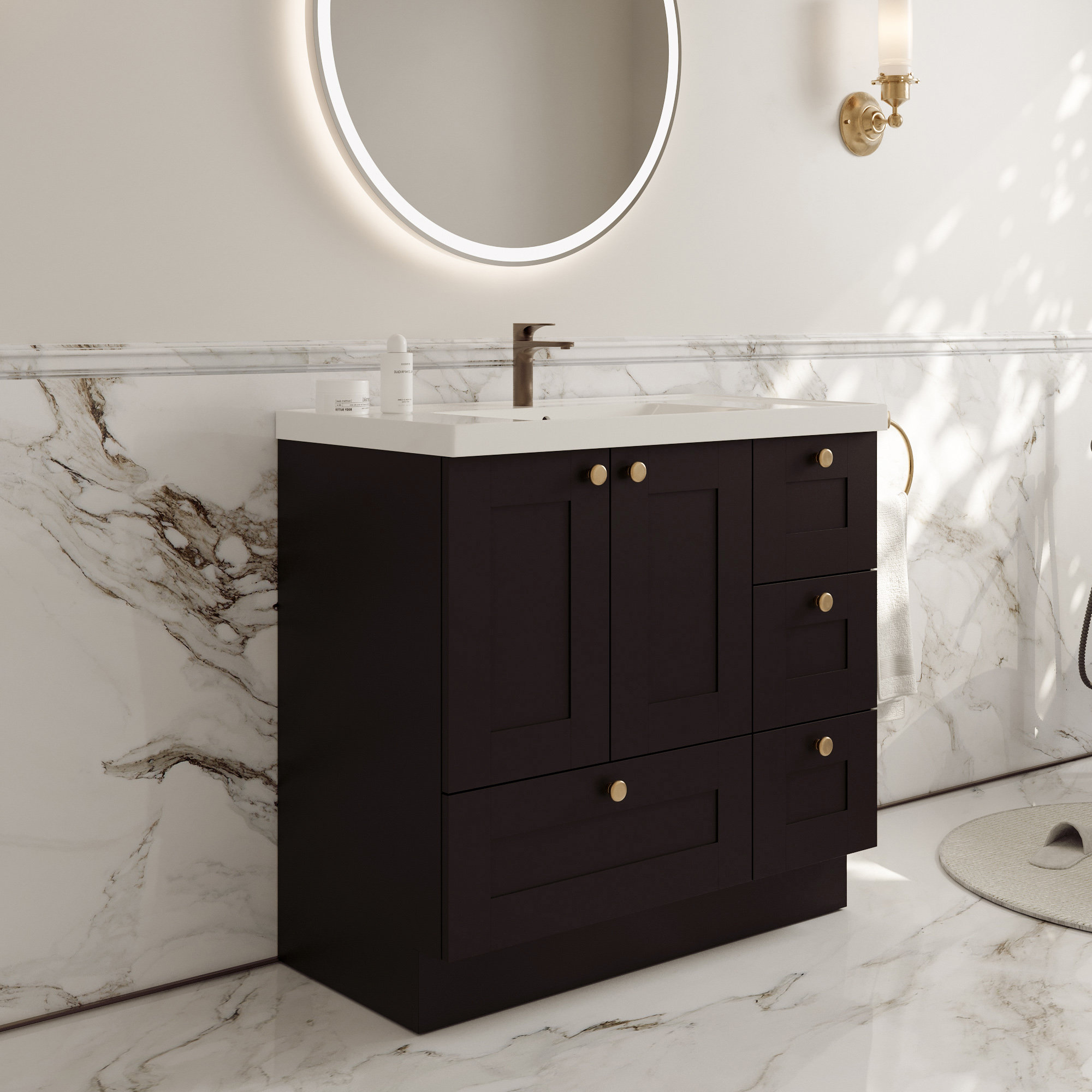 GoldenHome Free-Standing 36" Single Bathroom Vanity Base Only - Wayfair ...