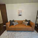 Trent Austin Design® Pecora 84.5" Faux Leather Tuxedo Arm Sofa ...