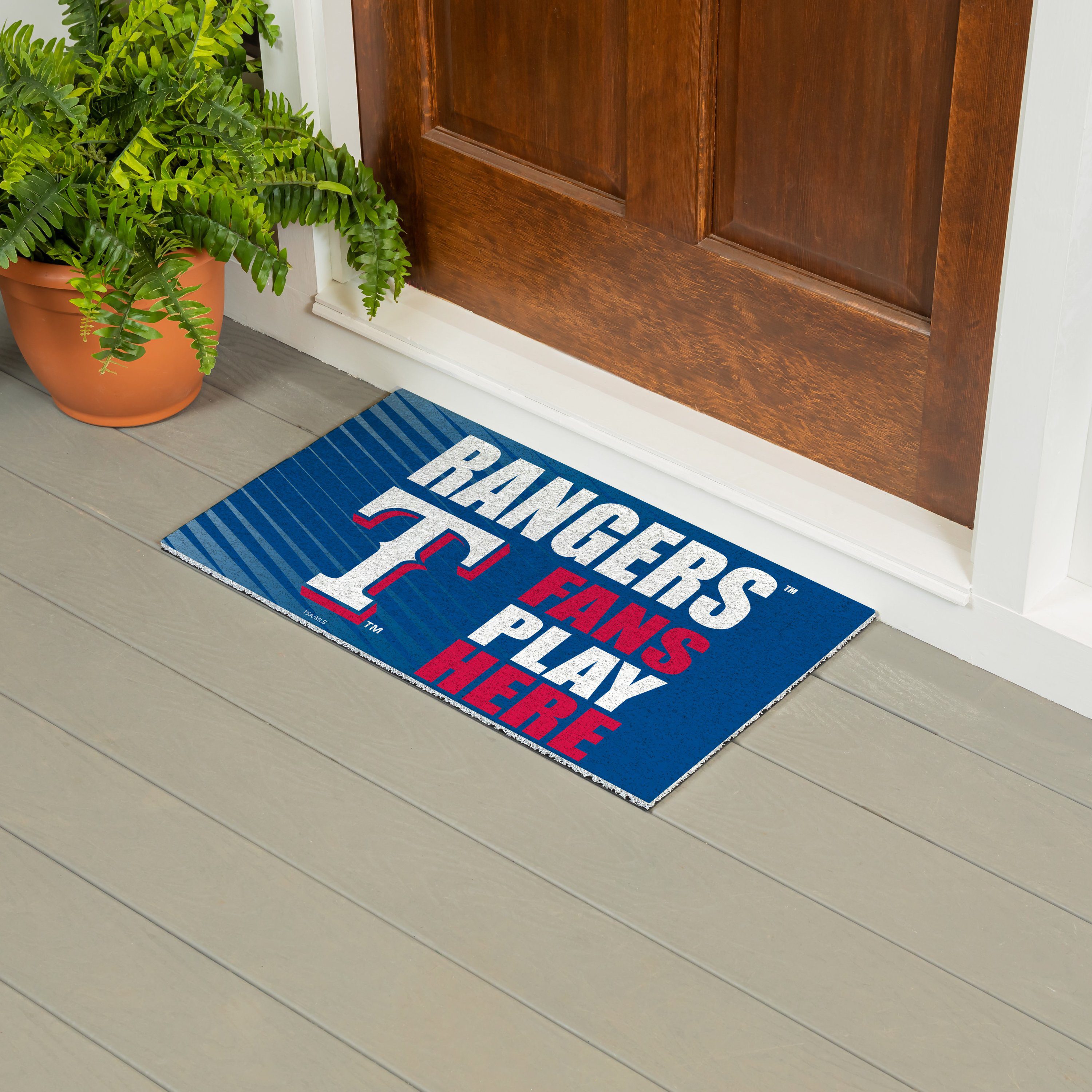 Ebern Designs Texas Rangers Fan PVC Mat, 28"x16" | Wayfair