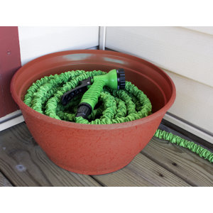 EMSCO Group Expandable Hose Hider, Hose Storage Pot, Rustic Terracotta ...