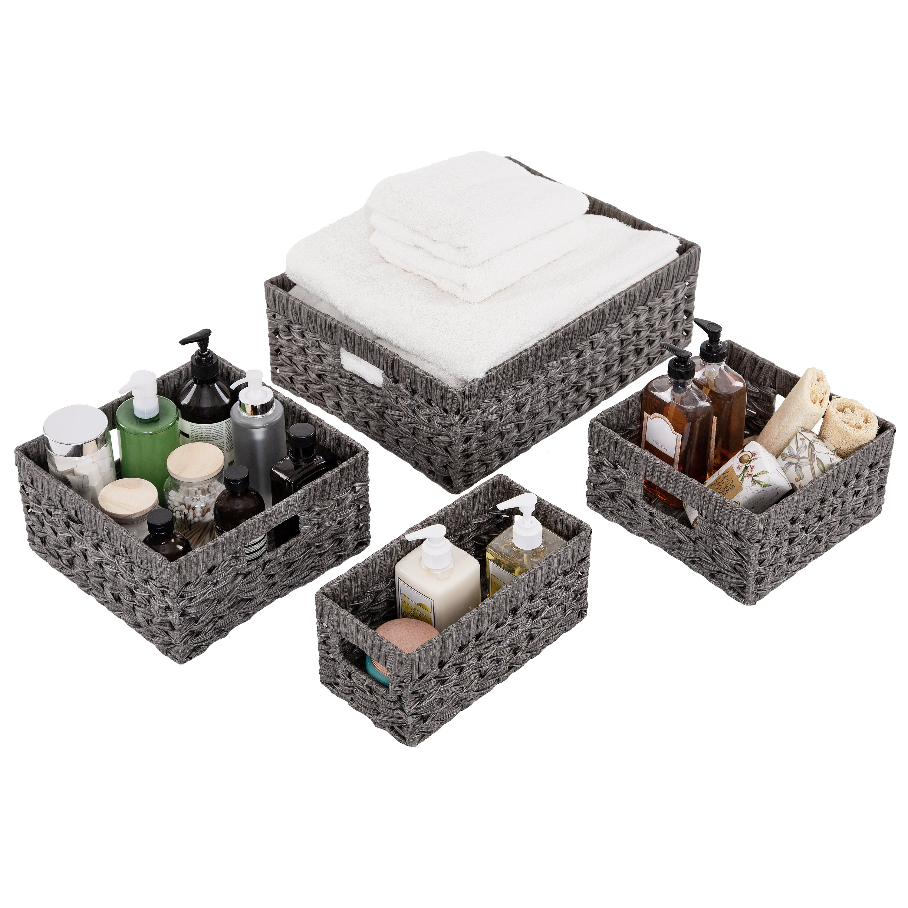 Seville Classics Handwoven 4-Piece Handwoven Basket Set & Reviews | Wayfair