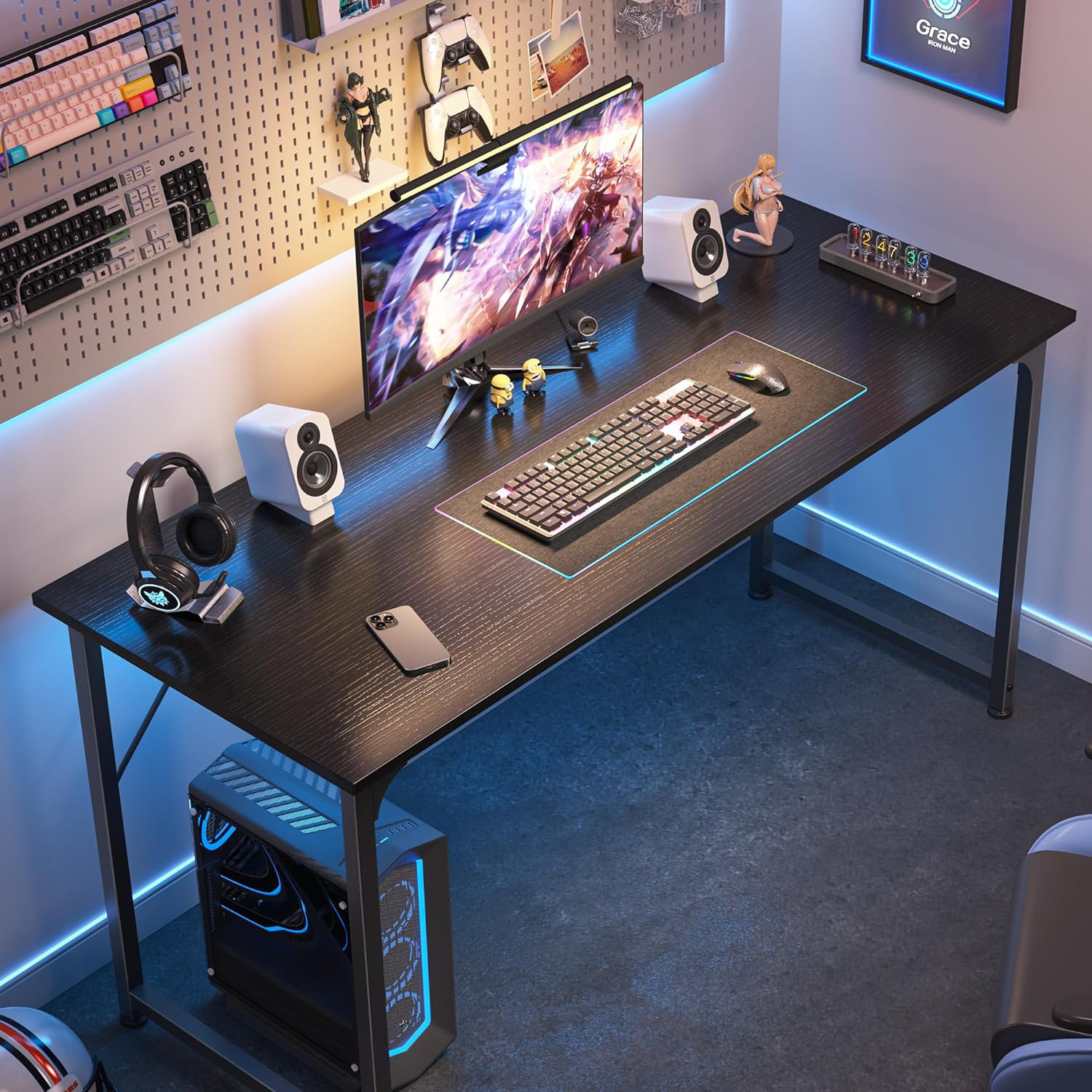 Ivy Bronx Computer Desk, Office Desk, Gaming Desk With Storage, Writing ...