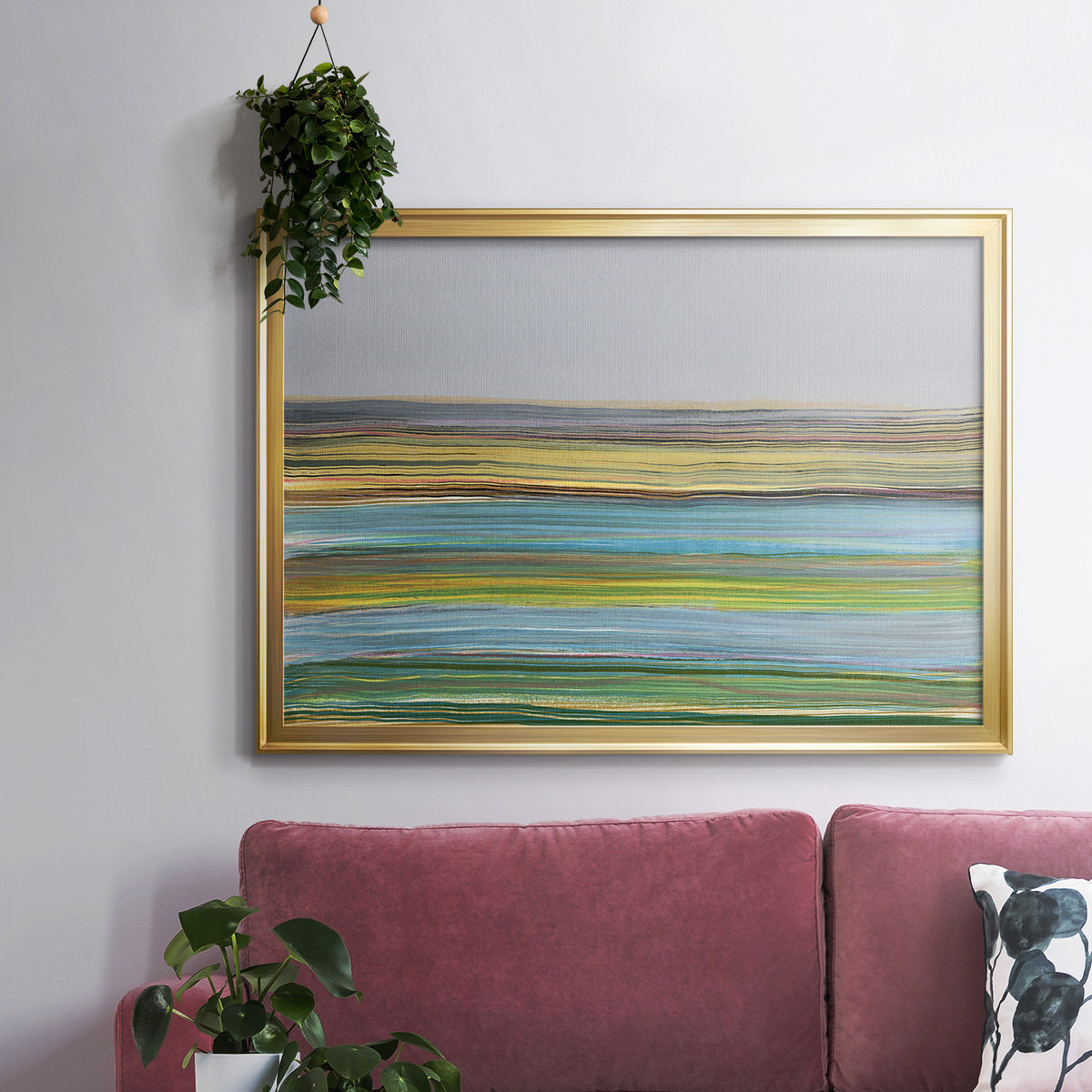 Wrought Studio™ Parallel Striae I-Framed Gallery Wrapped Canvas | Wayfair