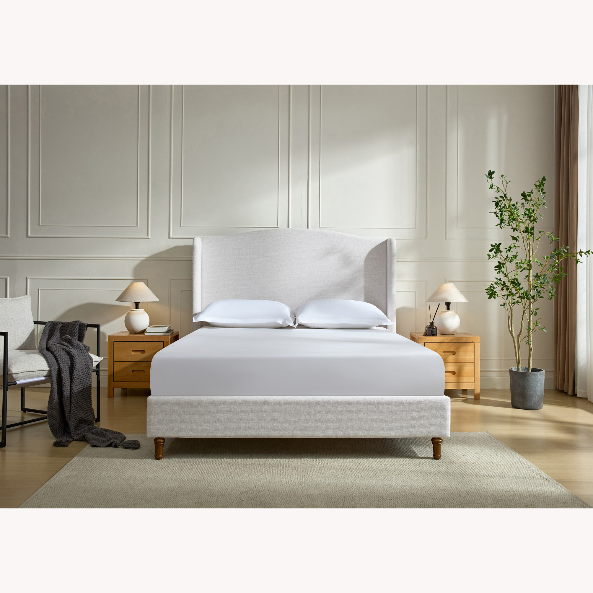 Canora Grey Upholstered Wingback Bed | Wayfair