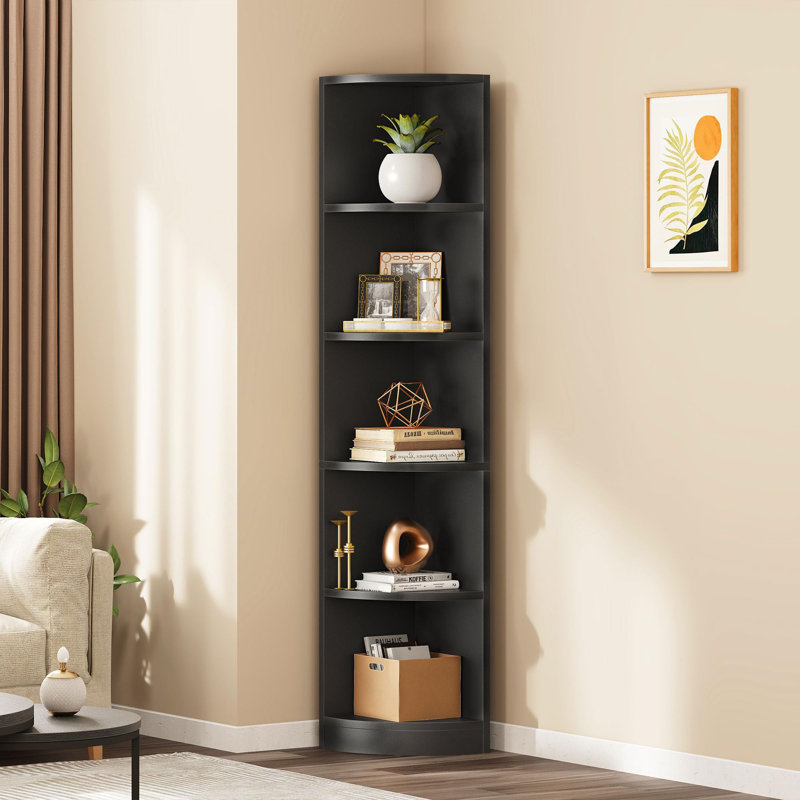 Latitude Run® 5-Tier Corner Shelf, 70.8" Tall Modern Free Standing ...