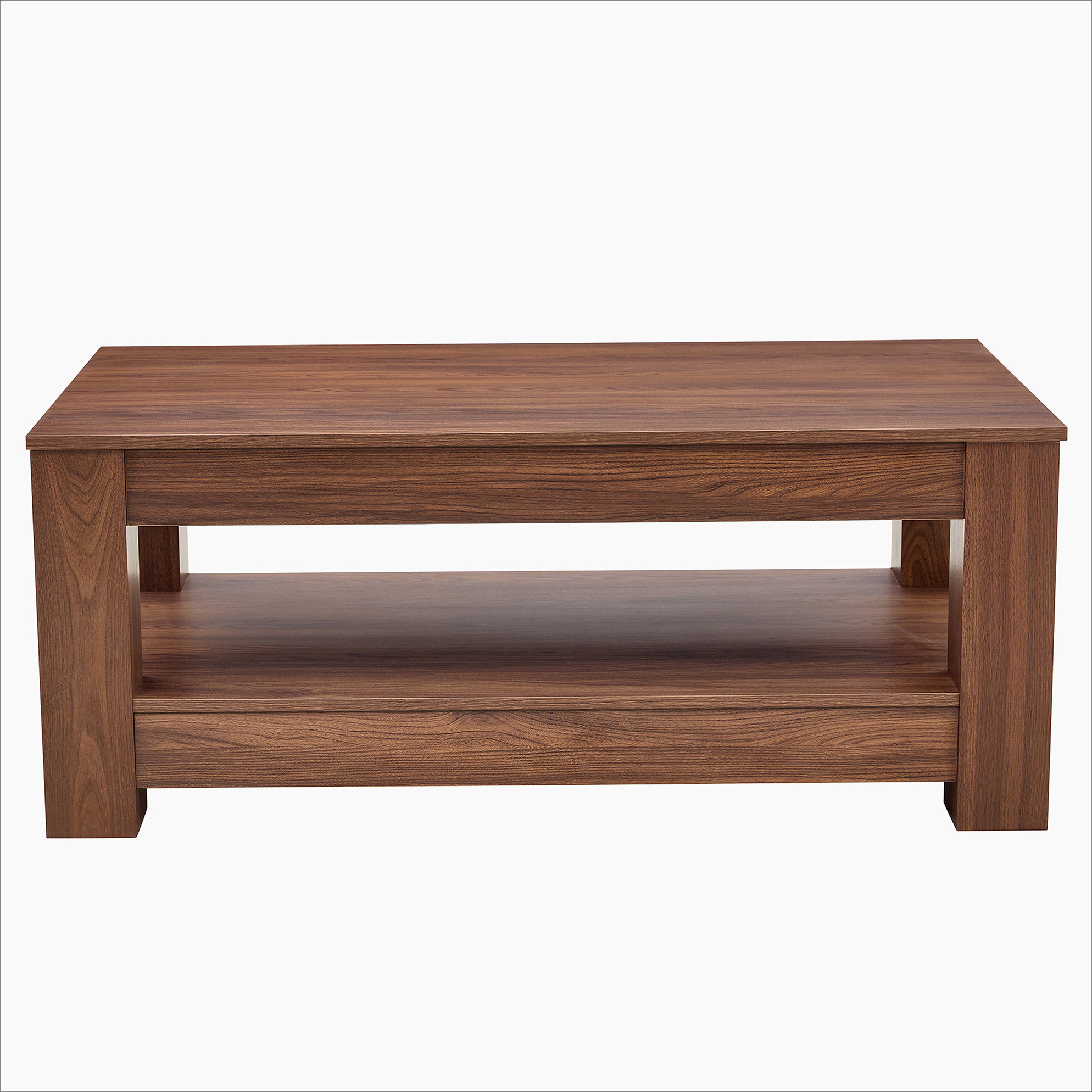 Latitude Run® A Modern And Practical Walnut Coffee Table. The Double ...