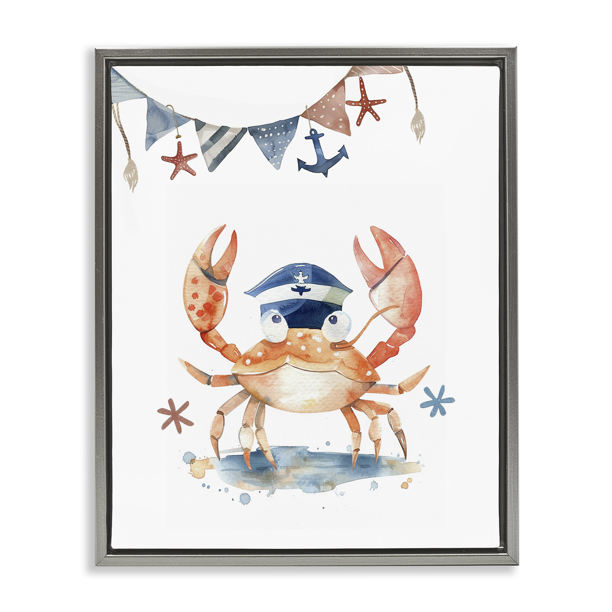 Beachcrest Home™ Crab in Sailor Hat Floater Canvas Wall Art by LSR ...