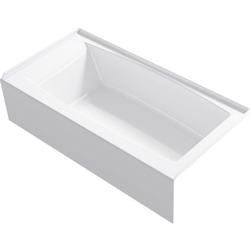Kohler Entity 60" X 30" Alcove Bath with Integral Apron and Integral ...