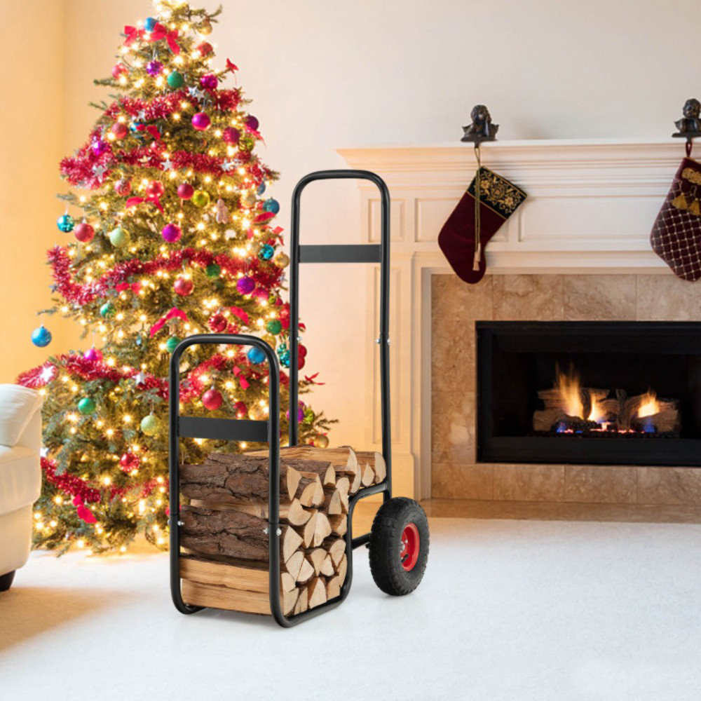 17 Stories Firewood Log Cart Carrier With Wear-Resistant And Shockproof ...