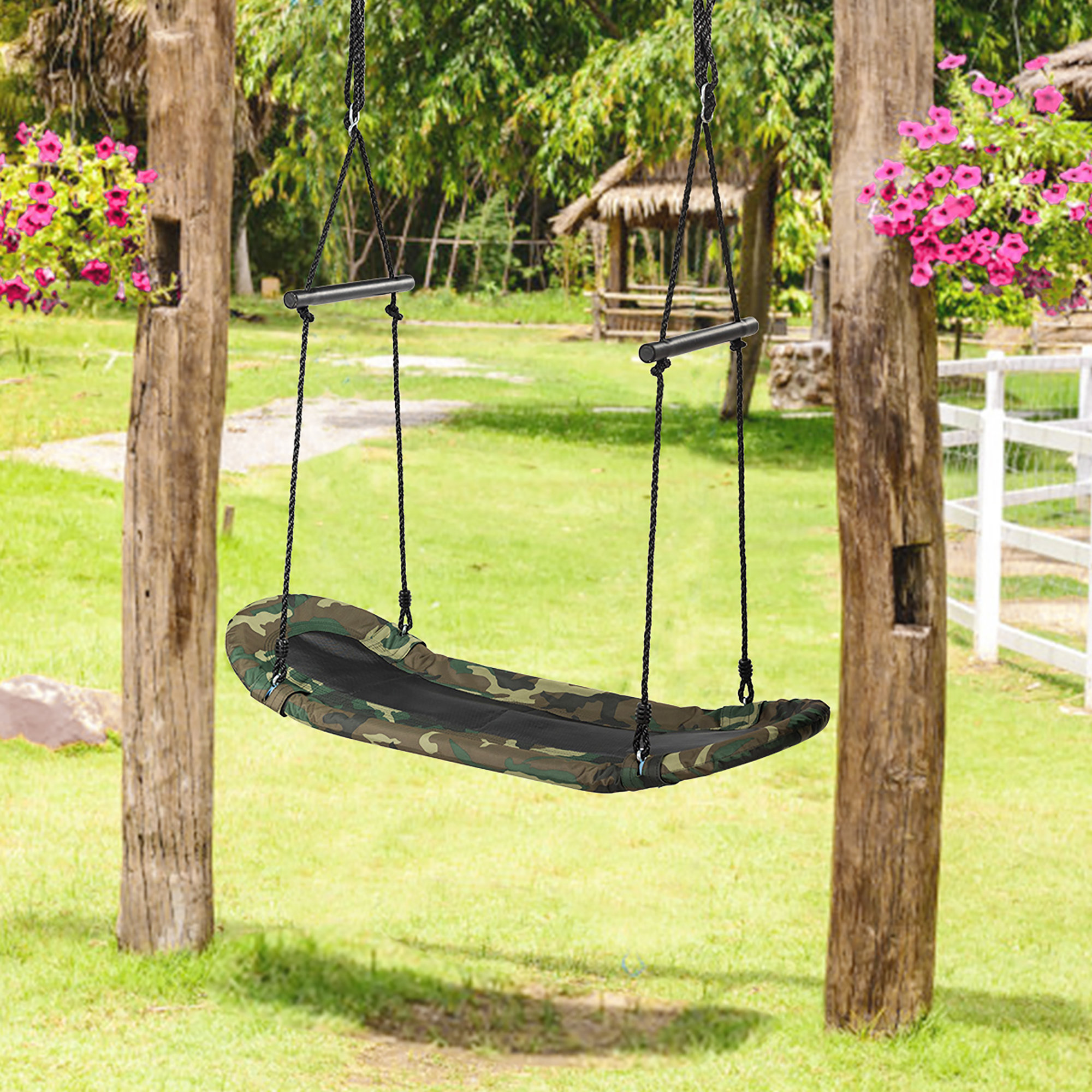 Arlmont & Co. Lilyella Saucer Tree Swing Surf Kids Outdoor Adjustable ...