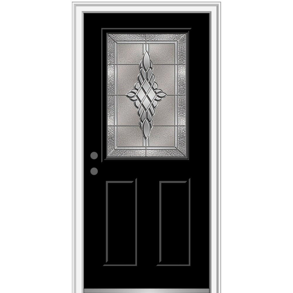 MMI DOOR Grace Painted Both Sides Different 1/2 Lite 2-Panel Fiberglass ...