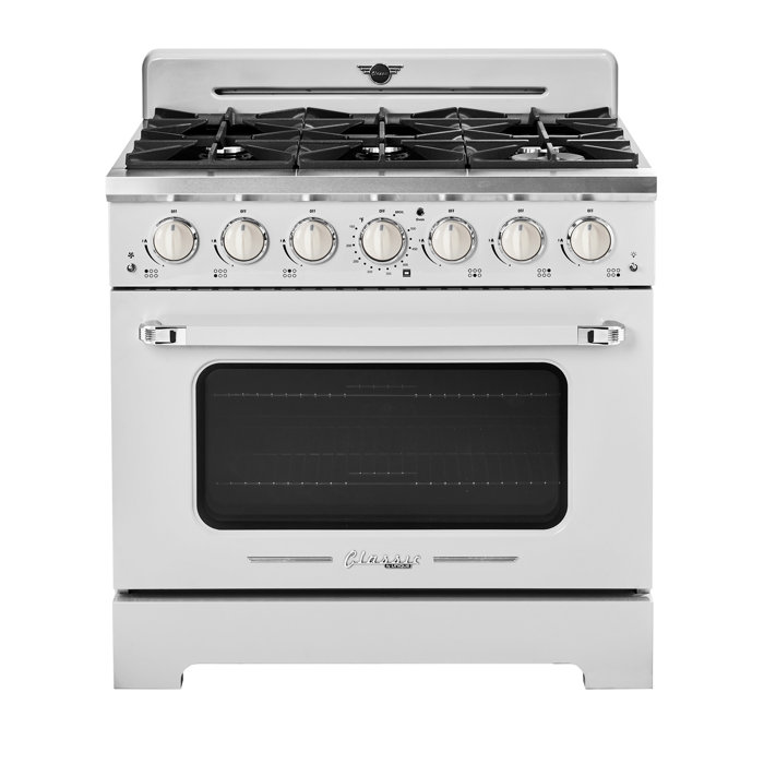 Unique Classic Retro 36" 6-Burner 5.2 cu. ft. Freestanding Gas Range ...