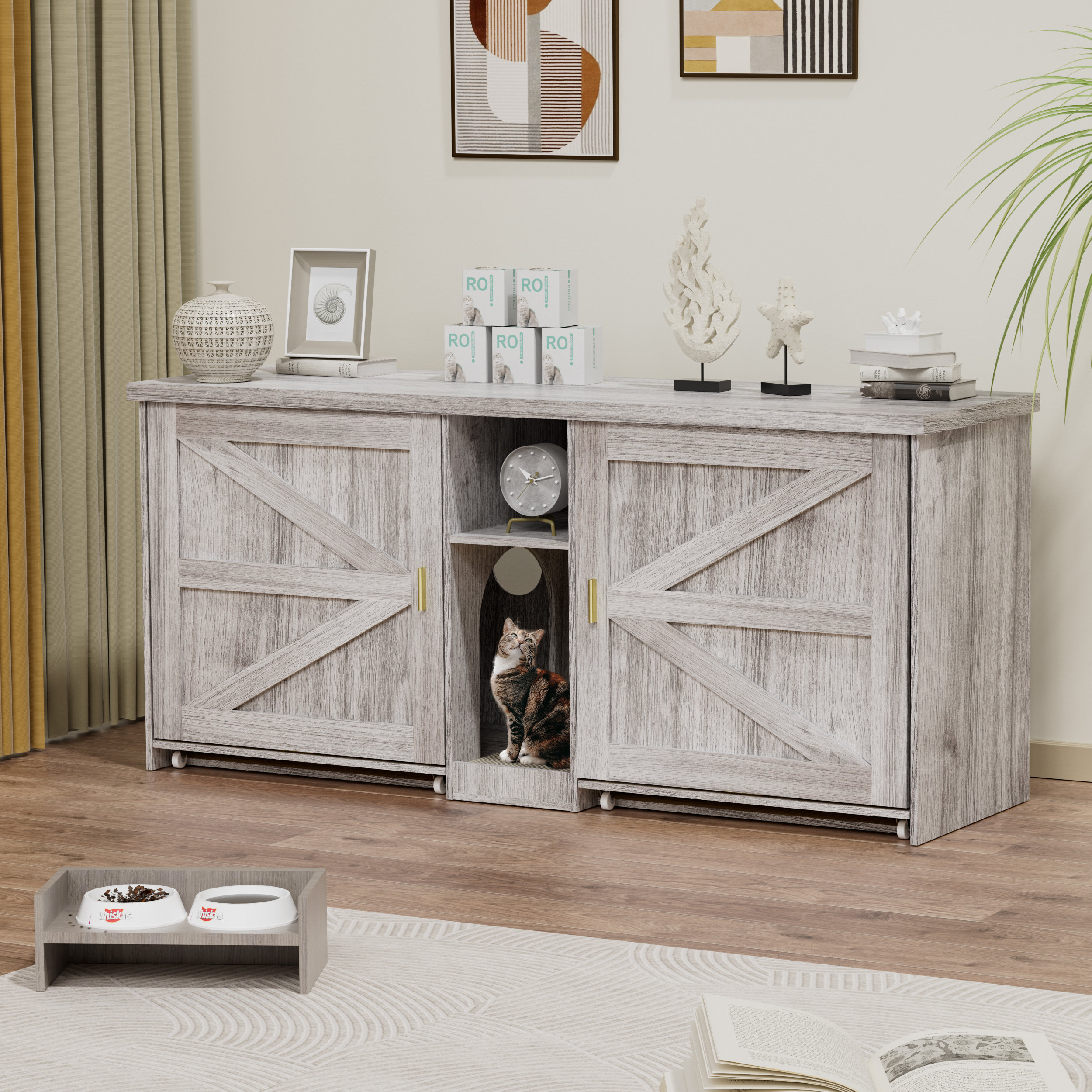 Tucker Murphy Pet™ Cat Litter Box Enclosure For 2 Cats & Reviews | Wayfair