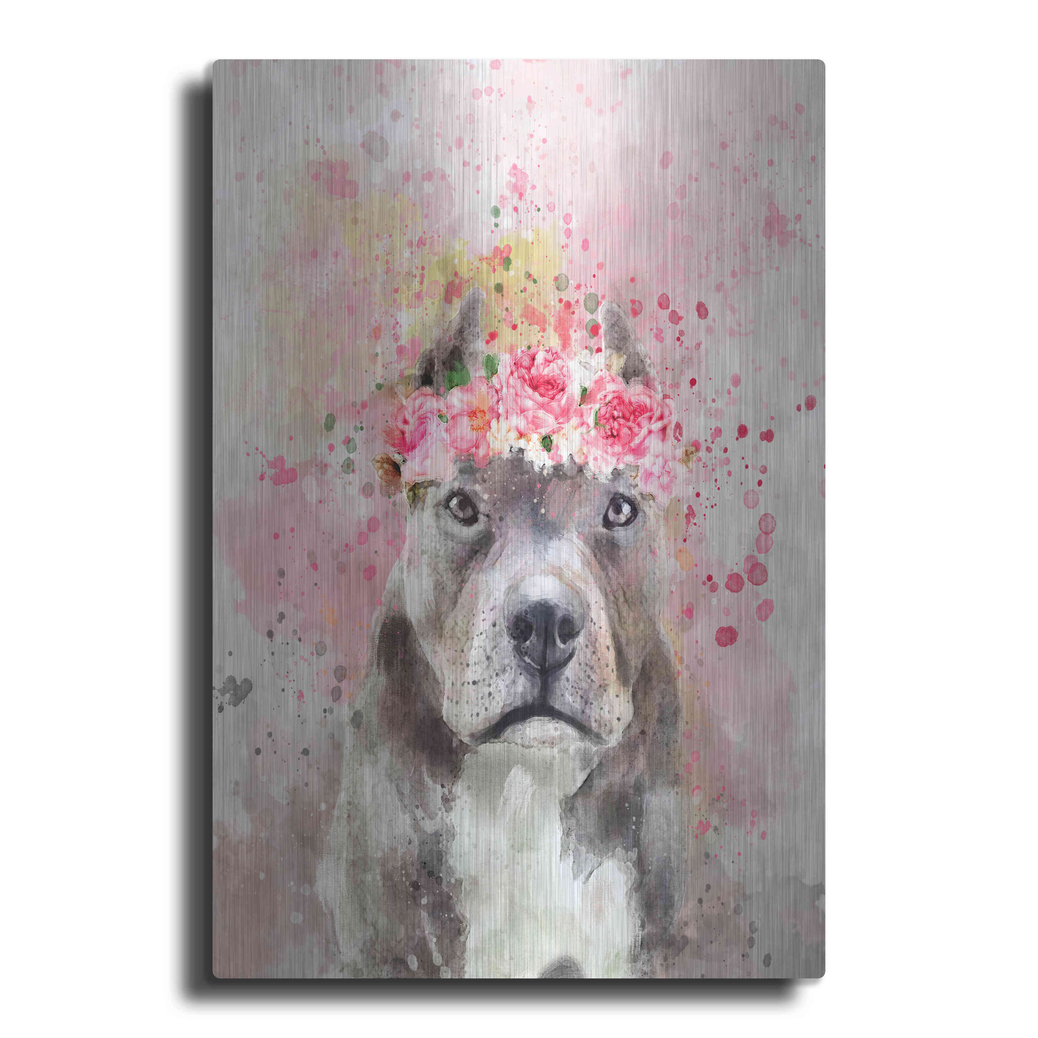 Red Barrel Studio® " Flower Crown Pit Bull " by Furbaby Affiliates ...