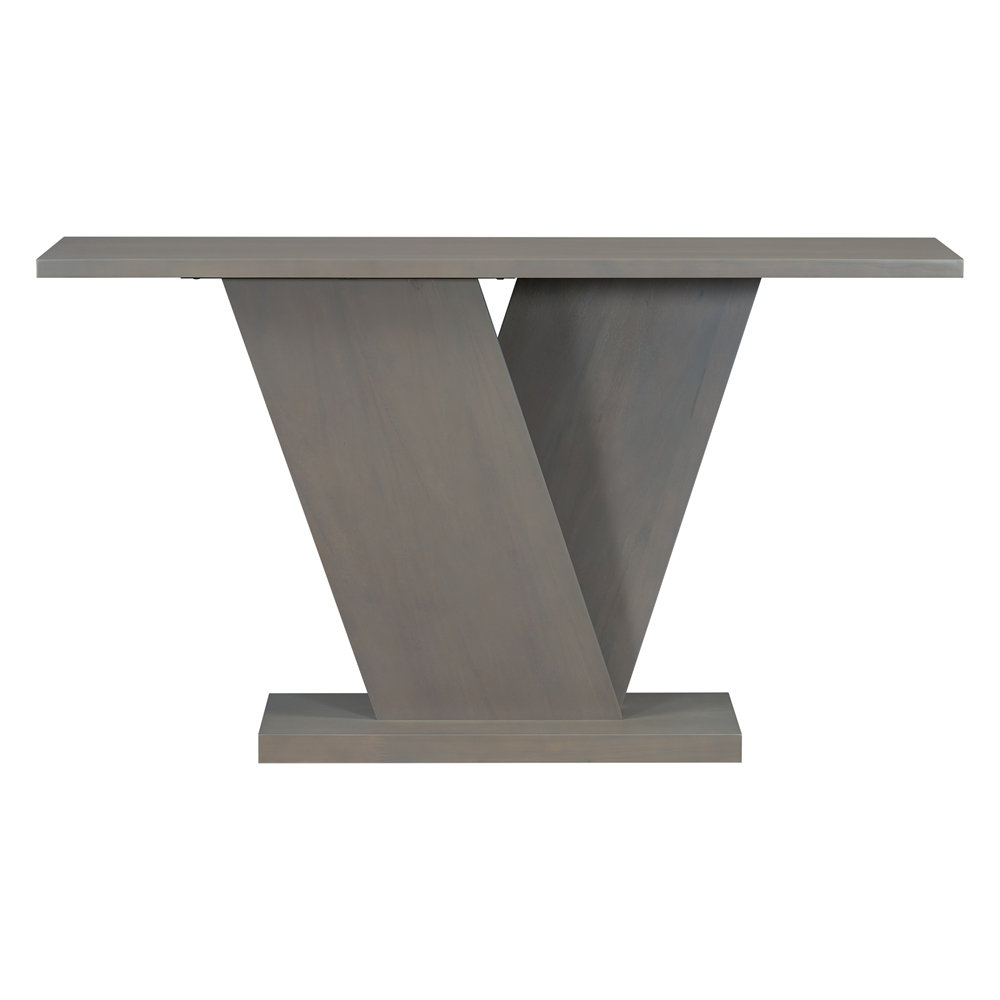 Latitude Run® Mirod Console Table with Natural Wood Veneer,V-Base ...