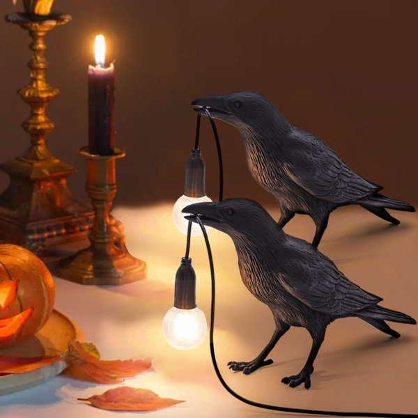 Loon Peak® LED Raven Table Lamp Christmas Decorations Resin Novelty ...