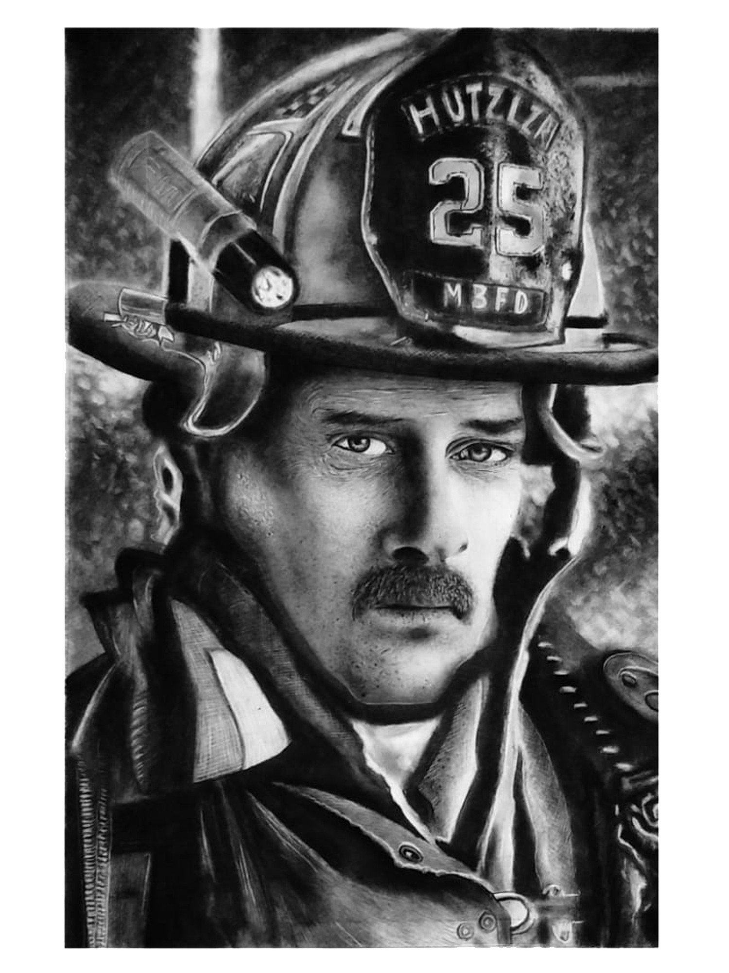 Williston Forge Firefighter - Barnes Matthew | Charcoal On Cartridge ...
