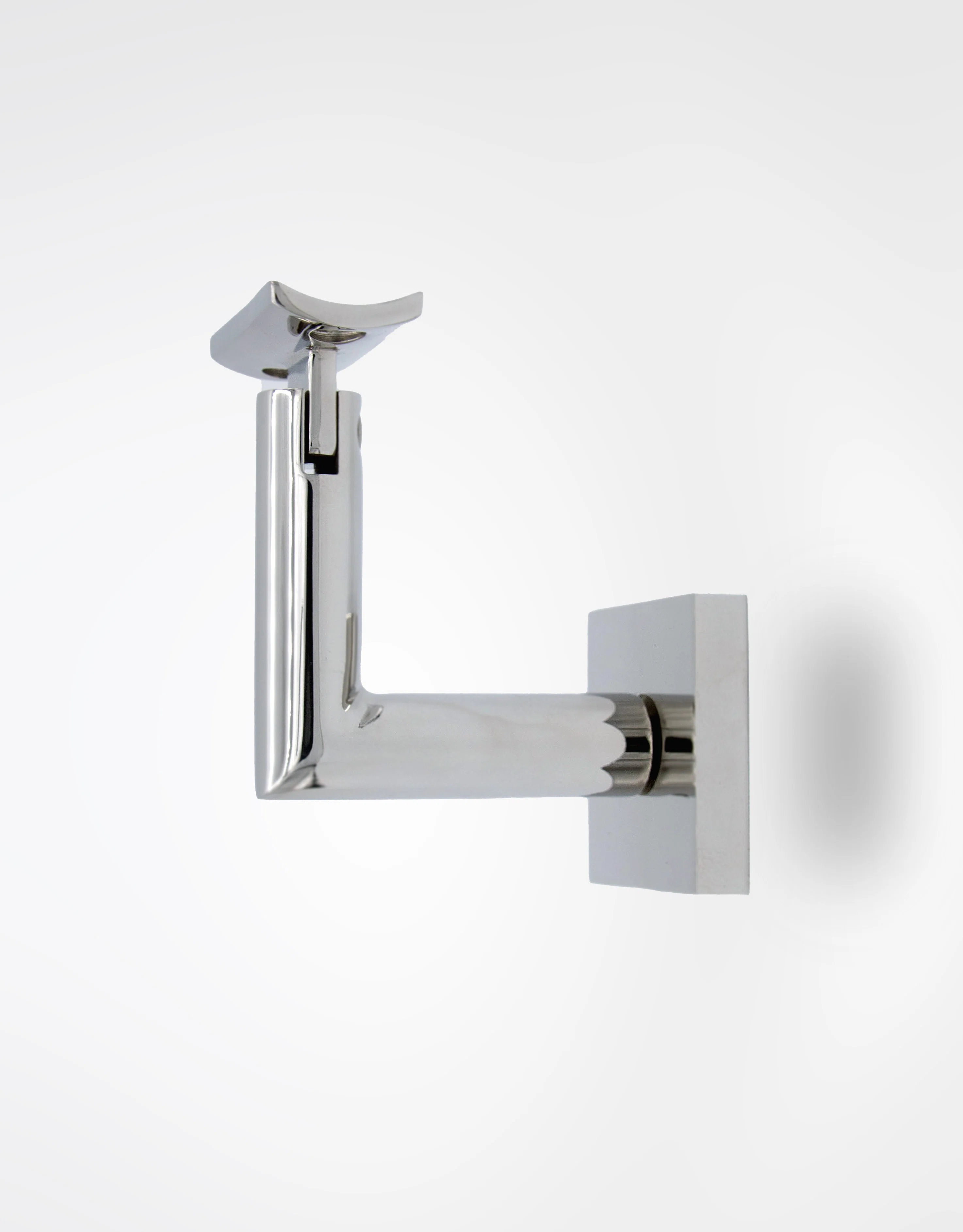 Linnea Glass Mount Handrail Bracket with Square Rose and Curved Plate ...