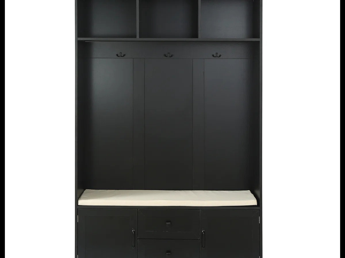 Think Urban Hall Tree with 3 Hooks , Coat Hanger, Entryway Bench ...